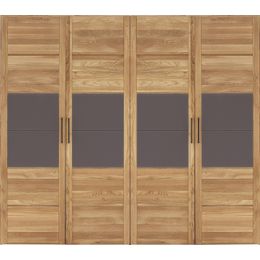 Kleiderschrank Home Affaire, B:246cm H:218cm T:65cm, beige, Schlafzimmer, Schr&auml;nke, "Chamara", aus massivem Eichenholz, in unterschiedlichen Breiten,