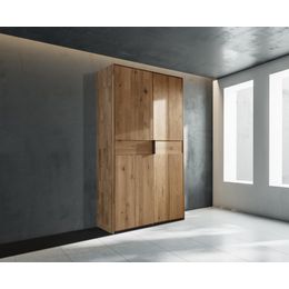 Kleiderschrank Home Affaire, B:104cm H:218cm T:65cm, braun, Massivholz, Jugendzimmer, Schr&auml;nke, "Huven, Kleiderschrank mit viel Stauraum, aus
