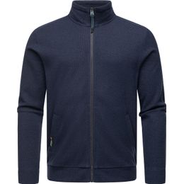 Ragwear Herren Sweatjacke "Carlow", blau, Gr. XXL, Material: 50% Baumwolle, 50% Polyester, Sweatjacken, l&auml;ssige Herren Kapuzenjacke mit Stehkragen