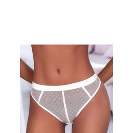 Vivance Damen String "Ava", Gr. 40puder, Mesh, Obermaterial: 90% Polyamid, 10% Elasthan, Unterhosen, aus transparentem Mesh in P&uuml;nktchen-Optik,