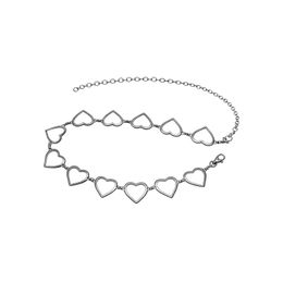 Damen Ketteng&uuml;rtel "Love", silber, Basic, Collezione Alessandro, unifarben, Metall, G&uuml;rtel, mit Herzen, Made in Italy