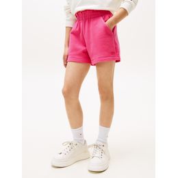 Tommy Hilfiger M&auml;dchen Sweatshorts "TOMMY TONAL FLAG SWEATSHORT", pink, Gr. 14, unifarben, Sweatware, Obermaterial: 100% Baumwolle, Hosen, f&uuml;r Kinder