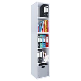 B&uuml;cherregal Vcm, B:35cm T:37cm, wei&szlig;, Wohnzimmer, Regale, "Holz B&uuml;ro Regal B&uuml;cher Ordner Aktenregal Lona l 5f"
