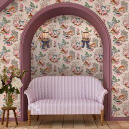Vliestapete Cath Kidston "Painted Kingdom", rosa, B:0,52m H:10m L:10m, Vlies, Tapeten, 10mx52cm (ca. 5m2)