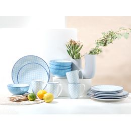 Creatable Kombiservice "Mediterran, Service 16-tlg.", 16blau, Geschirr-Sets, Mediterraner Flair, Traditionell keramische Motive