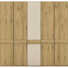 Kleiderschrank Musterring, B:250cm H:236cm, beige, Schlafzimmer, Schr&auml;nke, "Savona, Kleiderschrank, Schrank, Garderobe, teilmassiv Eiche", T&uuml;ren in