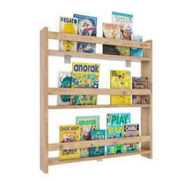Wandregal Vcm, B:70cm T:10cm, braun, Wohnzimmer, Regale, "Holz Kinderregal B&uuml;cherregal Kinder Regal Kidos"