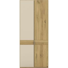 Kleiderschrank Musterring, B:100cm H:236cm, beige, Schlafzimmer, Schr&auml;nke, "Savona, Kleiderschrank, Schrank, Garderobe, teilmassiv Eiche", T&uuml;ren in