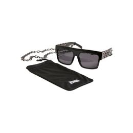 Urban Classics Damen Sonnenbrille "Urban Classics Unisex Sunglasses Zakynthos with Chain"schwarz, silber, Sonnenbrillen