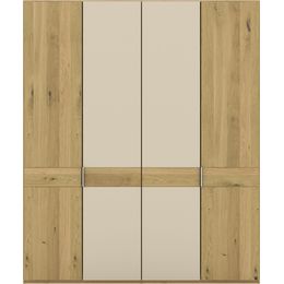 Kleiderschrank Musterring, B:200cm H:236cm, beige, Schlafzimmer, Schr&auml;nke, "Savona, Kleiderschrank, Schrank, Garderobe, teilmassiv Eiche", T&uuml;ren in
