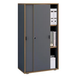 Aktenschrank Vcm, B:60cm T:37cm, schwarz, Obermaterial: 100% Holz Wood., B&uuml;ro, Schr&auml;nke, "B&uuml;roschrank Aktenschrank Schiebet&uuml;ren Salia 3fach"