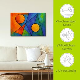 Wandbild Artland, B:90cm H:60cm, bunt, Leinwand, Wohnzimmer, Bilder, "Farbkomposition im Gleichgewicht", als Alubild, Leinwandbild, Poster,