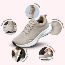 DOTALES Damen Barfu&szlig;schuh "Everstep Sportschuhe &ndash; Sneaker-Look Mit Barfu&szlig;gef&uuml;hl", Gr. 42beige, Polyurethan, Synthetik, Textil, Schuhe, Minimalschuhe,
