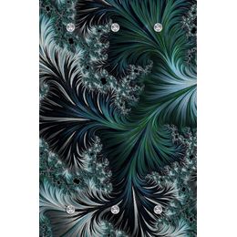 Garderobenpaneel queence "Wandgarderobe mit Motiv Abstrakt Palmen Wald inkl. Edelstahlhaken", gr&uuml;n, B:80cm H:120cm T:2,5cm, Acrylglas, Edelstahl, Garderobenpaneele, Garderobenpaneel, HD Premium Druck auf Acrylglas