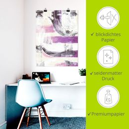 Wandbild Artland, B:90cm H:120cm, lila, Papier, Wohnzimmer, Bilder, "Die Abstraktion eines Lebens", als Alubild, Leinwandbild, Poster, Wandaufkleber