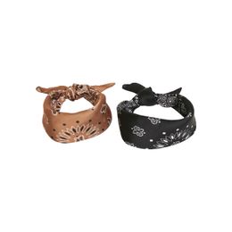 Urban Classics Damen Loop "Urban Classics Unisex Satin Bandana 2-Pack"schwarz, cognac, Polyester, Modet&uuml;cher