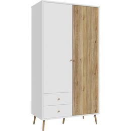 Kleiderschrank FORTE, B:104,5cm H:201,7cm T:52,2cm, wei&szlig;, FSC-zertifizierter Holzwerkstoff, Kinderzimmer, Schr&auml;nke, "Harllson, EasyKlix by FORTE,