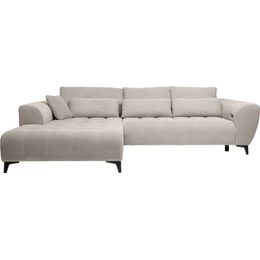 Ecksofa WERK2 "Garay, XXL-Liegefl&auml;che: elektrisch ausziehbar auf ca. 228&times;126 cm", beige, B:287cm H:64cm T:220cm, 100% Polyester, Sofas, Ecksofa, Luxus in &Uuml;bergr&ouml;&szlig;e: XXL-Liegefl&auml;che, Komfort-Ottomane & stilvolle F&uuml;&szlig;e
