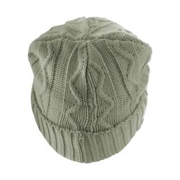 MSTRDS Damen Beanie "MSTRDS Unisex Beanie Cable Flap"grau, Kunstfaser, M&uuml;tzen