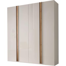 Kleiderschrank Wiemann, B:197,3cm H:216cm T:58cm, beige, Floatglas, Holzwerkstoff, Schlafzimmer, Schr&auml;nke, "Lagos", inkl. T&uuml;rend&auml;mpfung