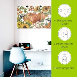 Wandbild Artland, B:120cm H:80cm, orange, Papier, Wohnzimmer, Bilder, "Autumn Breeze III", als Alubild, Leinwandbild, Poster, Wandaufkleber in