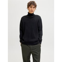 Jack & Jones JACK & JONES Herren Rollkragenpullover "JPRBLAMILANO STITCH KNIT ROLL NECK"schwarz detail:melange, Gr. S, meliert, Strick, Obermaterial: 100%