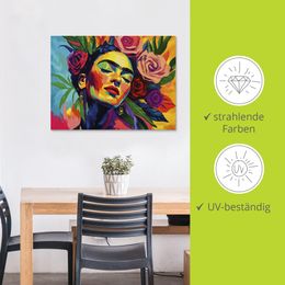 Wandbild Artland, B:60cm H:45cm, bunt, Alu Dibond, Wohnzimmer, Bilder, "Die florale Umarmung, Rosen M&auml;dchen", als Alubild, Leinwandbild, Poster,