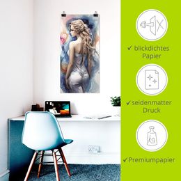 Wandbild Artland, B:75cm H:150cmfarbe bild(er): farbig, Papier, Wohnzimmer, Bilder, "Frau in Farben I", als Alubild, Leinwandbild, Poster,