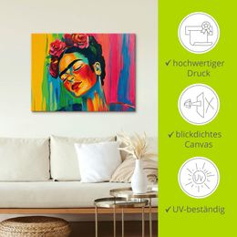 Wandbild Artland, B:120cm H:90cm, bunt, Leinwand, Wohnzimmer, Bilder, "Garden of Reflection, Buntes M&auml;dchen", als Alubild, Leinwandbild, Poster,