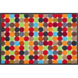 Fu&szlig;matte, B:40cm H:7mm L:60cm, bunt, wash+dry by Kleen-Tex, Kunstfaser, Flur, Teppiche, "Mikado Dots", Schmutzfangmatte, rutschhemmend, waschbar