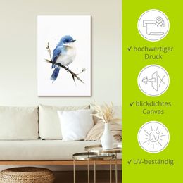 Wandbild Artland, B:40cm H:60cm, blau, Leinwand, Wohnzimmer, Bilder, "Aquarell Bergh&uuml;ttens&auml;nger", als Alubild, Leinwandbild, Poster, Wandaufkleber in