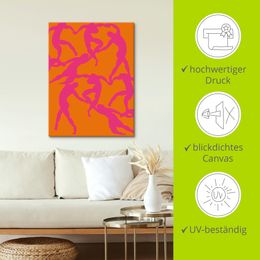 Wandbild Artland, B:60cm H:80cmfarbe bild(er): pink, Leinwand, Wohnzimmer, Bilder, "Matisse - Der Tanz in pink-orange", als Alubild, Leinwandbild,