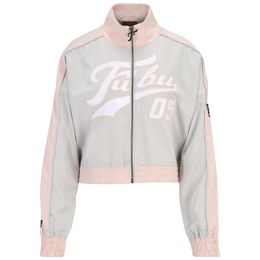 Fubu Damen Allwetterjacke "Fubu Damen FW221-012-1 Fubu Satin Track Transition Jacket"grau, lightrose, Gr. M, mehrfarbig, 95% Polyester, 5% Elasthan,