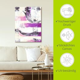 Wandbild Artland, B:60cm H:80cm, lila, Leinwand, Wohnzimmer, Bilder, "Die Abstraktion eines Lebens", als Alubild, Leinwandbild, Poster, Wandaufkleber