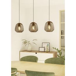 Eglo H&auml;ngeleuchte "ESPINAL Pendellampe - Stahl - E27 - 3X40W - IP20", 3, H: 110cm, 1 Stk., braun, Wohnzimmer, Leuchten, H&auml;ngelampe, Deckenlampe,