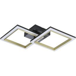Eglo LED Deckenleuchte "CALLIERA Deckenlampe - Stahl, Kunststoff - LED - 18,4W - IP20", 1, H: 8,5cm, 1 Stk.schwarz, messing, Wohnzimmer, Leuchten,