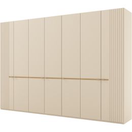 Musterring Kleiderschrank "Isabelle", Champagner-Dekor, B/H/T: 344,2cm x 236cm x 58cm, T&uuml;ren: 7 Stk. Lamellen im Korpus-Farbton, beige,