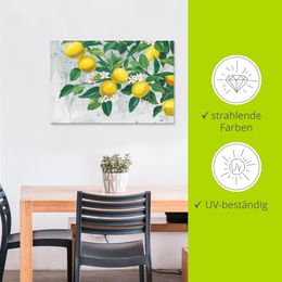 Wandbild Artland, B:70cm H:50cm, gelb, Alu Dibond, Wohnzimmer, Bilder, "Zesty Lemons", als Alubild, Leinwandbild, Poster, Wandaufkleber in verschied.