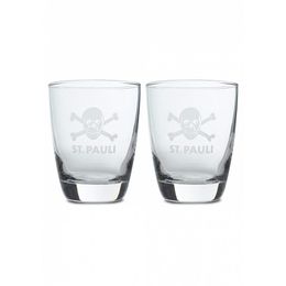 FC St. Pauli Glas "FC St. Pauli Glas FC St. Pauli 2er Set Totenkopf"transparent, Trinkgef&auml;&szlig;e
