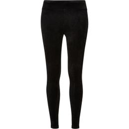 Urban Classics Damen Leggings "Urban Classics Damen Ladies High Waist Rib Velvet Leggings"schwarz, Gr. XS, unifarben, 96% Polyester, 4% Elasthan,