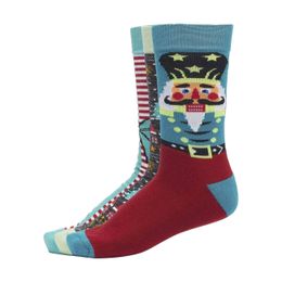 Urban Classics Damen Basicsocken "Urban Classics Unisex Christmas Nutcracker Socks 3-Pack", Gr. 35multicolor, Baumwolle, Elasthan, Polyester, Socken