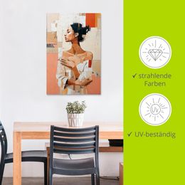 Wandbild Artland, B:60cm H:90cm, beige, Alu Dibond, Wohnzimmer, Bilder, "Frau im Fragment", als Alubild, Leinwandbild, Poster, Wandaufkleber in