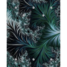 Garderobenpaneel queence "Wandgarderobe mit Motiv Abstrakt Palmen Wald inkl. Edelstahlhaken", gr&uuml;n, B:100cm H:120cm T:2,5cm, Acrylglas, Edelstahl, Garderobenpaneele, Garderobenpaneel, HD Premium Druck auf Acrylglas