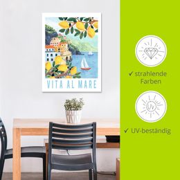 Wandbild Artland, B:45cm H:60cmfarbe bild(er): farbig, Alu Dibond, Wohnzimmer, Bilder, "Mediterranean View II", als Alubild, Leinwandbild, Poster,
