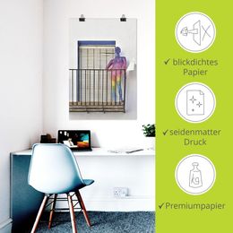 Wandbild Artland, B:80cm H:120cmfarbe bild(er): farbig, Papier, Wohnzimmer, Bilder, "Regenbogen Schaufensterpuppe", als Alubild, Leinwandbild,