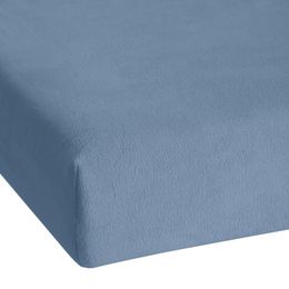 Spannbettlaken Kum, L:200cm, blau, Microfaser-Fleece, Obermaterial: 100% Polyester, Bettlaken, "Coral-Fleece Spannbetttuch", bis ca. 27 cm