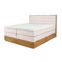 Boxspringbett Home Affaire, B:184cm L:210cmwei&szlig;, 94% PES, 6% Nylon, Komplettbetten, "Evelina, Doppelbett, Polsterbett, Komfortbett, 160 & 180 cm",