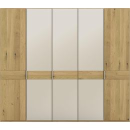 Kleiderschrank Musterring, B:250cm H:216cm, braun, Schlafzimmer, Schr&auml;nke, "Savona, Kleiderschrank, Schrank, Garderobe, teilmassiv Eiche", T&uuml;ren in