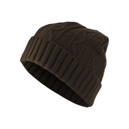 MSTRDS Herren Beanie "MSTRDS Unisex Beanie Cable Flap"chocolate, Kunstfaser, M&uuml;tzen