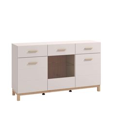 Sideboard Home Affaire, B:154cm H:89cm T:41,5cm, wei&szlig;, Holzwerkstoff, Kunststoff, MDF, Metall, Wohnzimmer, Sideboards, "Essex, Kommode, Kombikommode,